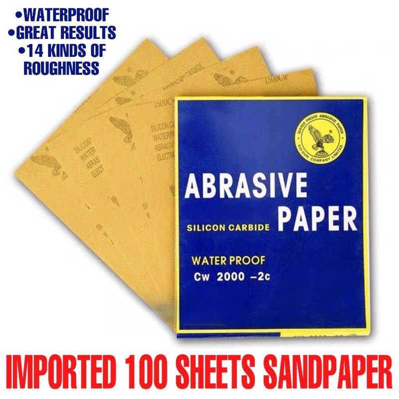 Imported 100 Sheets Abrasive Sandpaper Waterproof Grinding Paper (14 ...