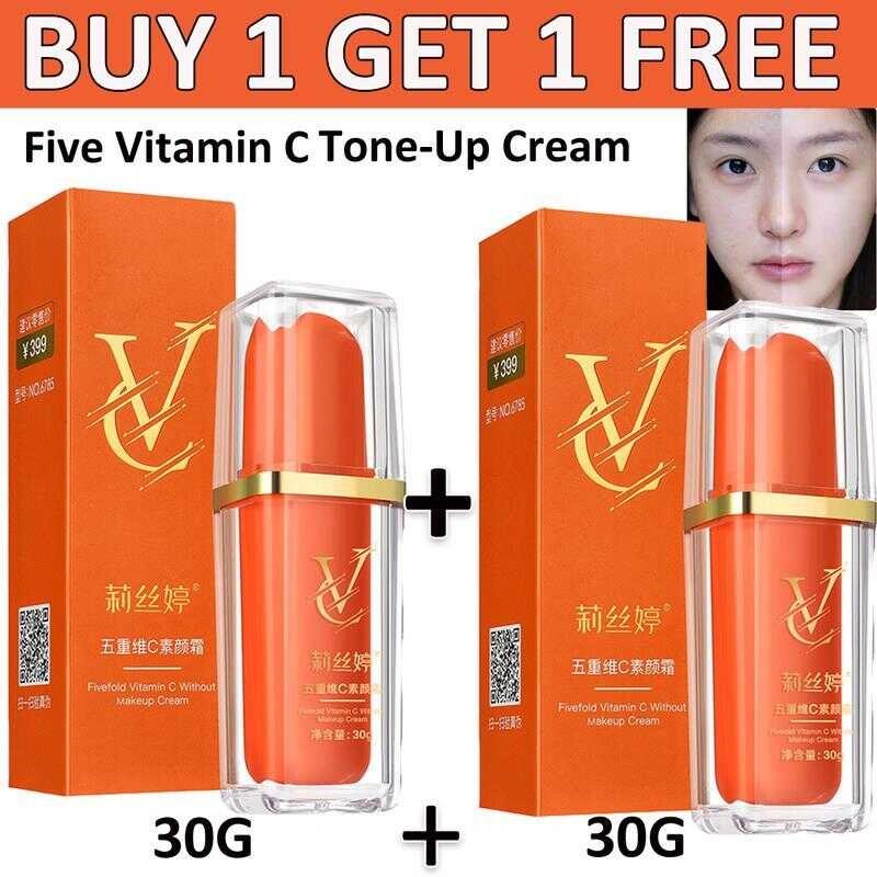 Face Lazy Cream Tone, 30G, No Makeup, Five Vitamin C, VC Toning Light ...
