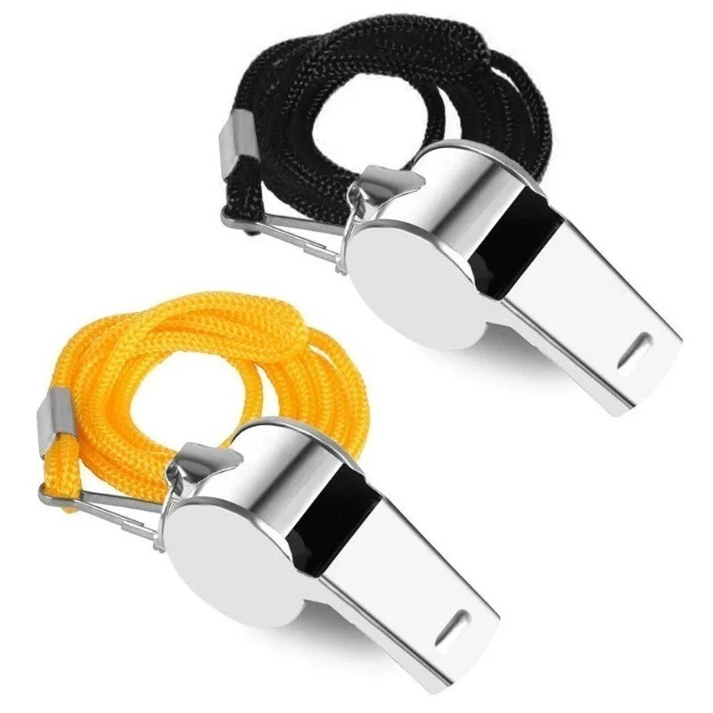 Stainless Steel Sports Whistle with Lanyard for Referees Basketball ...
