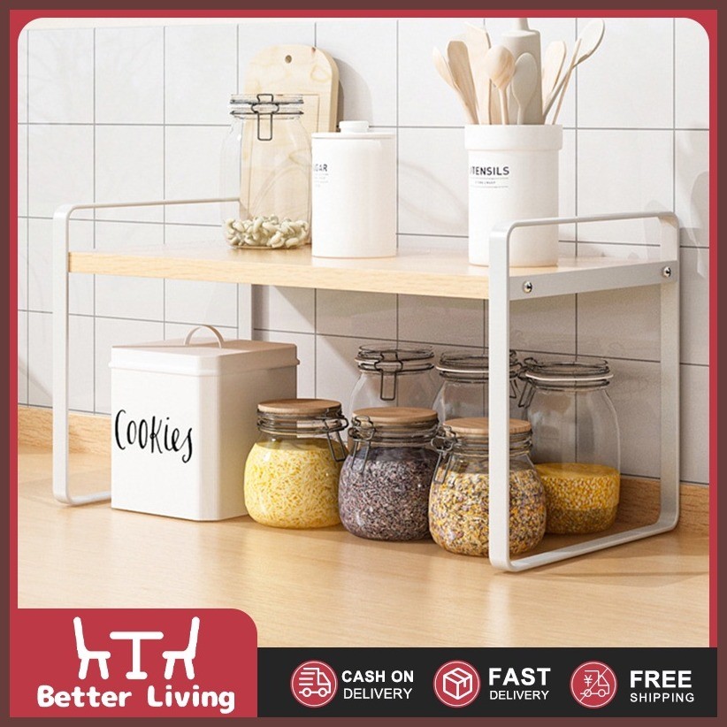 ∇ Modern minimalist wrought iron rack kitchen layered seasoning storage ...