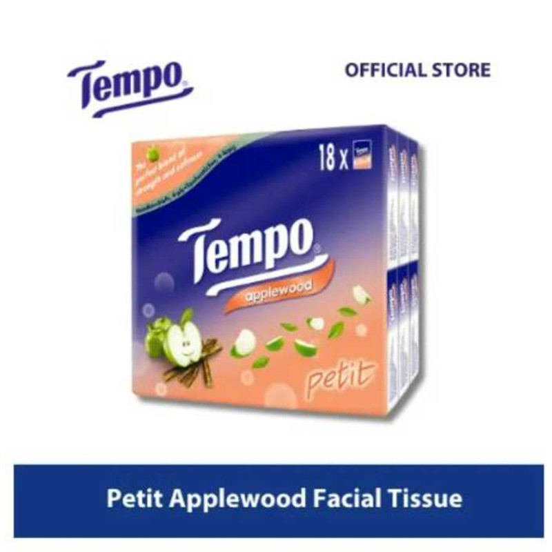 Tempo Petit Applewood Pocket Facial Tissue 4-Ply, 18 Packs X 7 Sheets ...
