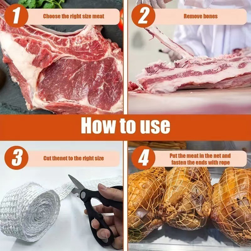 Simple Practical Butcher String Sausage Roll Hot Dog Packaging Mesh Bag ...