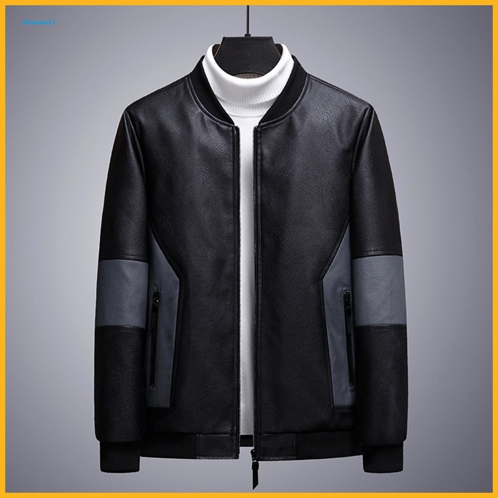 [Hot-Sale] is Men Spring Fall Jacket Men Artificial Leather Jacket ...