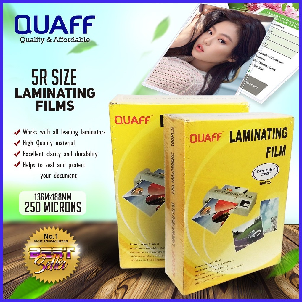 3R - 4R - 5R QUAFF Laminating Film 125 Micron - 250 Micron (100 sheets ...