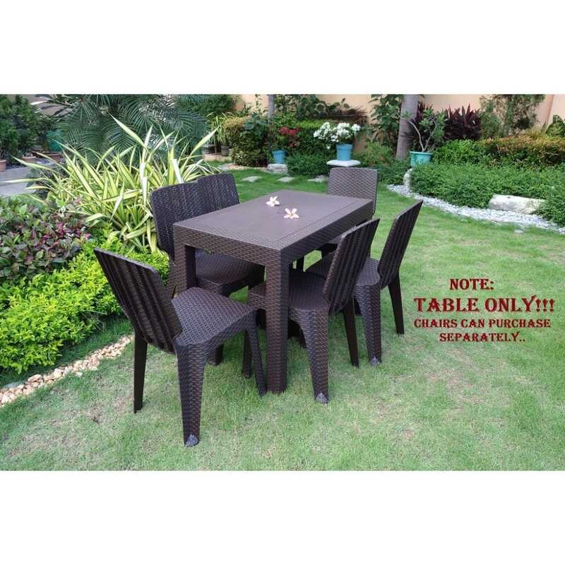 Plastic Rattan 4 Seaters Table (24"X38")/Lamesa/Dining Table/Monoblock ...