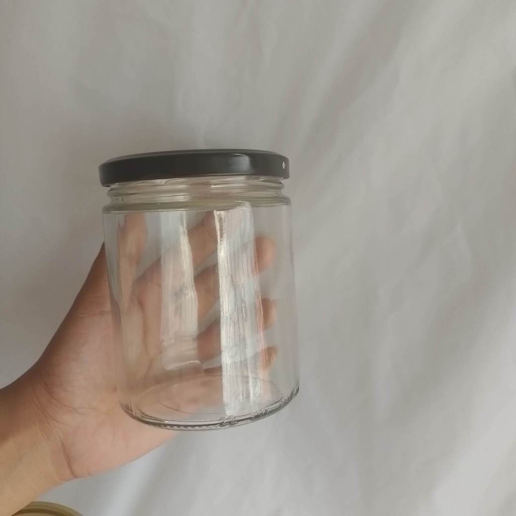 M7927 500ml Glass Jar ( sold per box of 24) with free plastic seal food ...