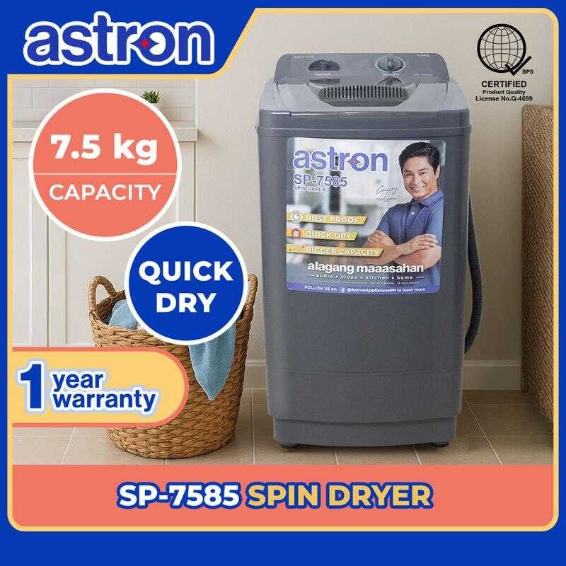 Astron Sp7585 Spin Dryer - Gray| 7.5Kg Capacity| Low Noise| Quick Dry ...