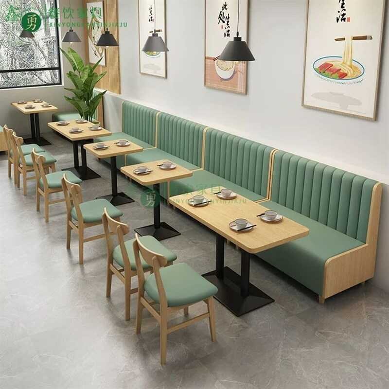☑♥ Spicy Hot Pot Snack Table and Chair Set Canteen Milk Tea Burger ...