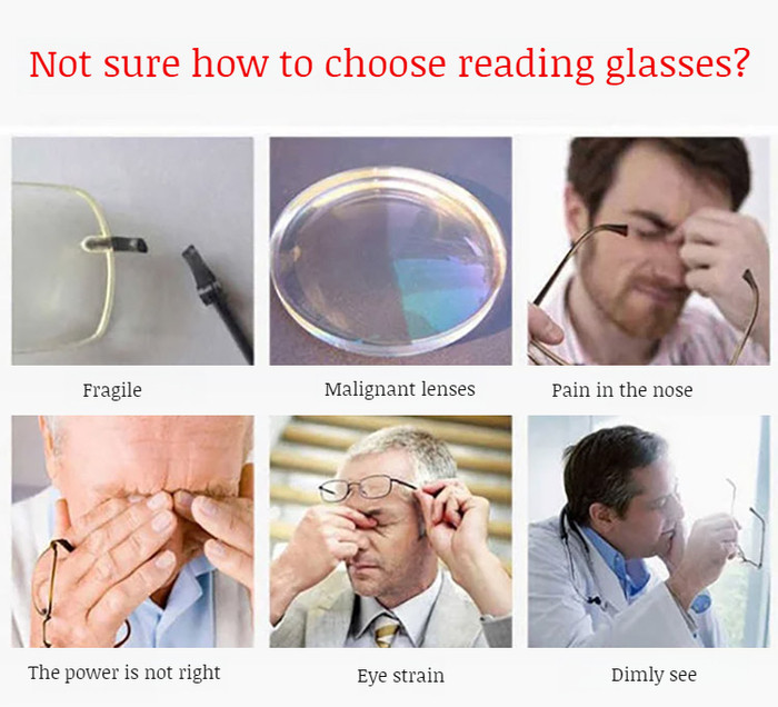 Reading glasses for both near and far distances Anti-Blue Resin HD ...