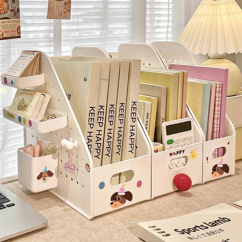 Perforated Board Desktop Book Stand Storage Box Desk Book Organizer ...