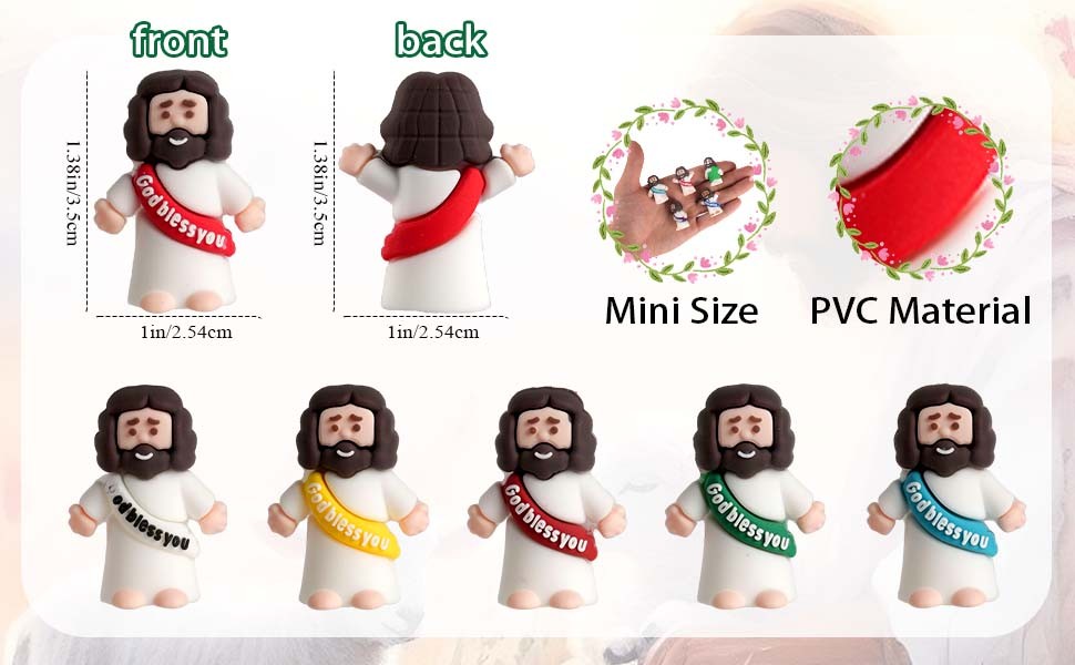 25 little Jesus figures, multi-colored mini Jesus statues in bulk ...