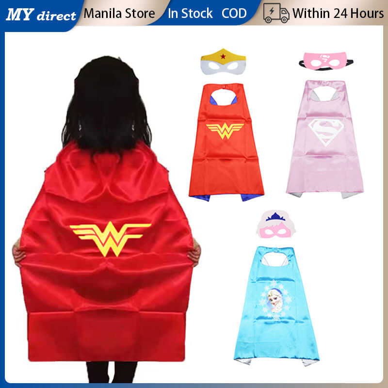 Avengers Superhero Mask Cape Anime Frozen Elsa Anna Woman Supergirl ...