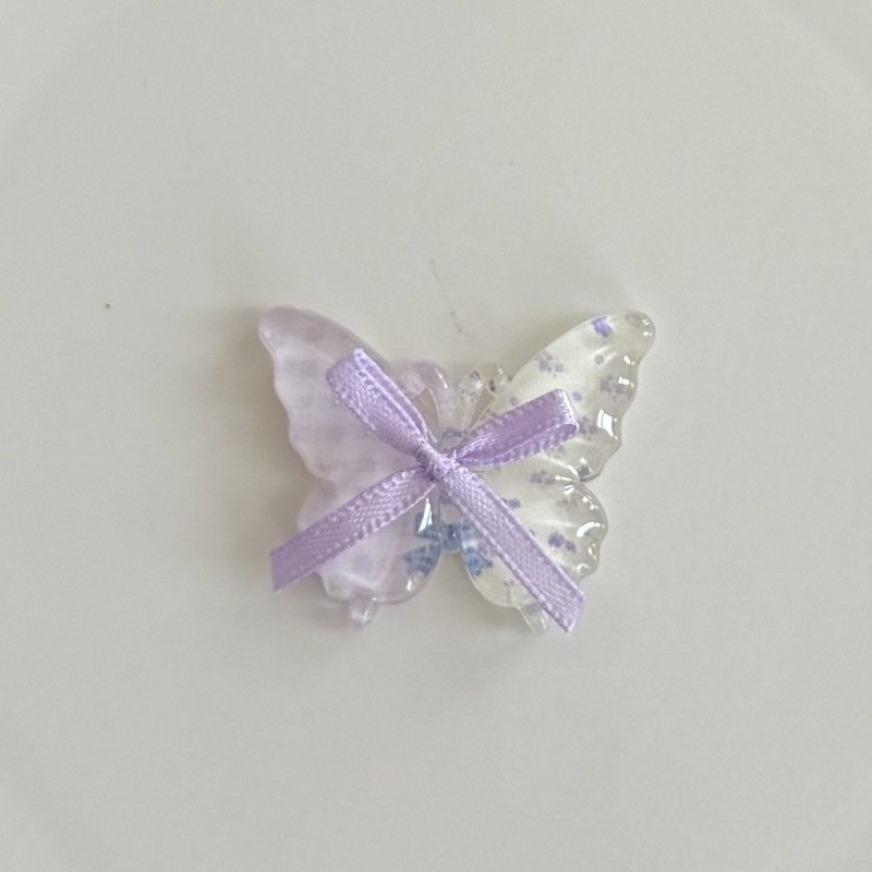 Cute Transparent Butterfly Shoe Charms with Pink Bow Design for Women's ...