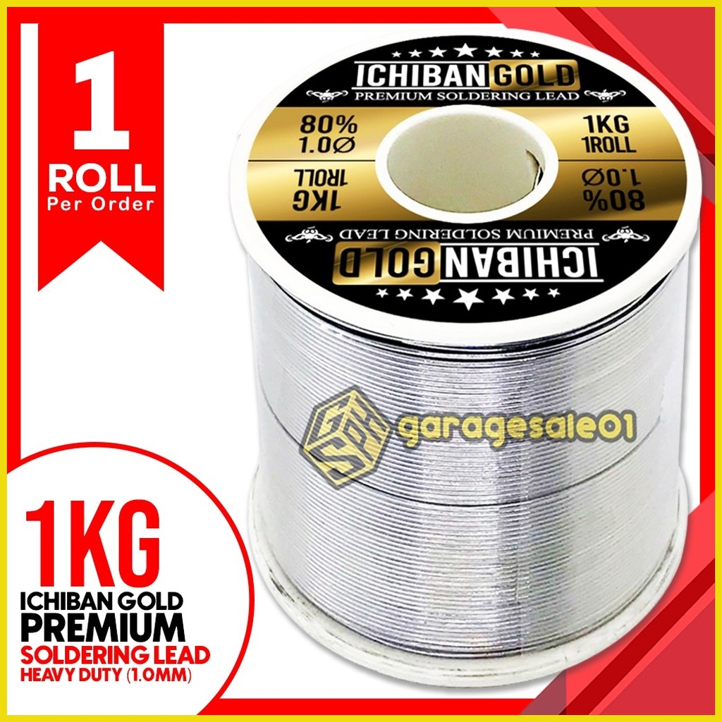 Original 1KG ICHIBAN GOLD Premium Soldering Lead 1.0MM 1 ROLL | Shopee ...