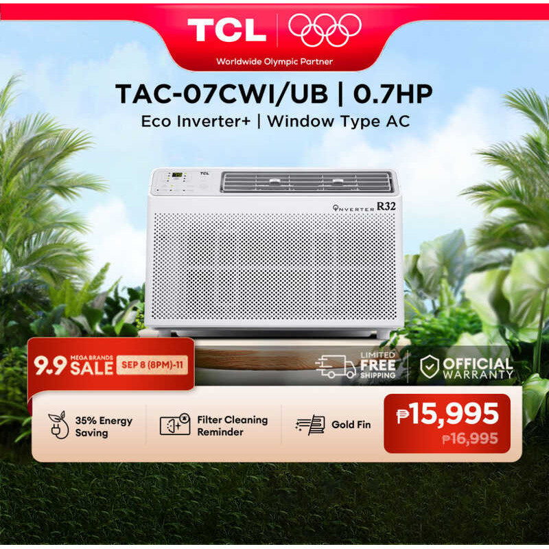 TCL Ub/Ub2 Series Eco Inverter Window-Type Air Conditioner - Aircon (Ai Full DC Inverter, Mode ...