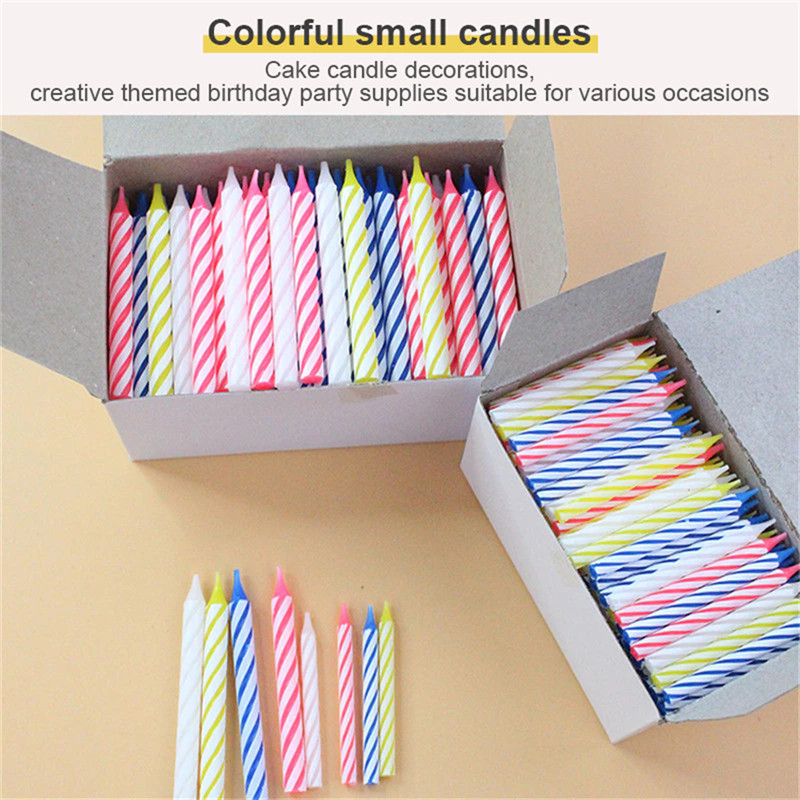 288pcs Birthday Candle Spiral Candles Assorted Color Set for Cake and ...