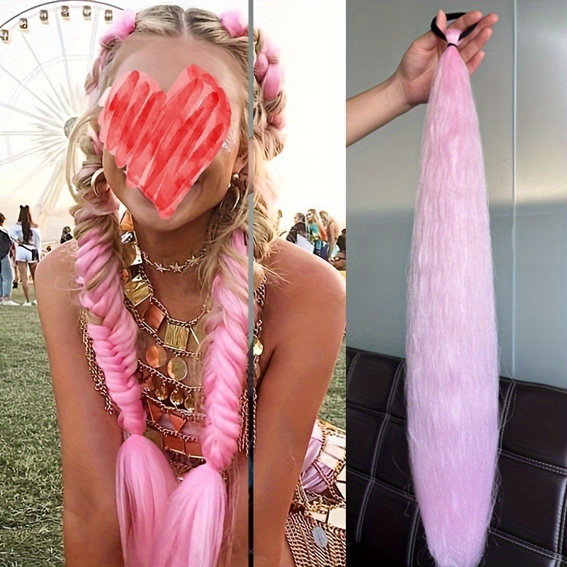 Kpop Demon Huntrix 1Pair Wig 24-inch Boxing Braid Wig Rubber Band Hair ...