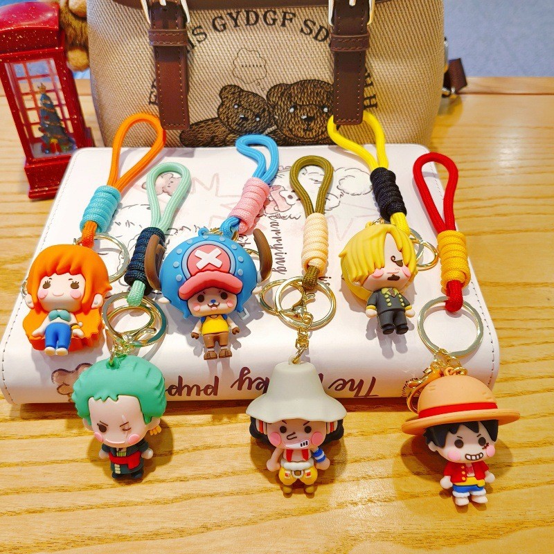 New ONE PIECE Keychain Cartoon Cute Luffy Usopp Chopper Zoro Ace Law ...