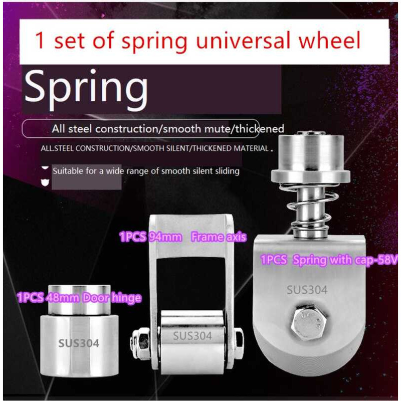 58Mm/V/U/H 304 Stainless Steel Swivel Wheel 360° Rotational Sliding ...