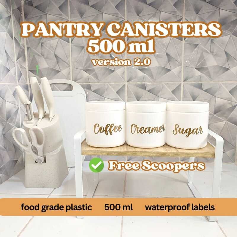 Hiraya Ph Pantry Canister With Scooper 500 Ml Version 2 Plastic Kitchen Jar Garapon Waterproof ...
