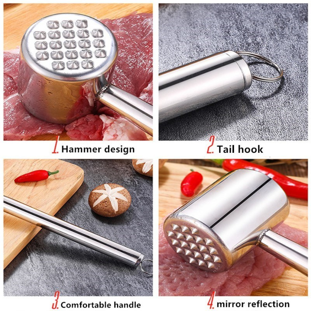 heavy-duty meat mallet 304 stainless steel professional tenderizer for ...