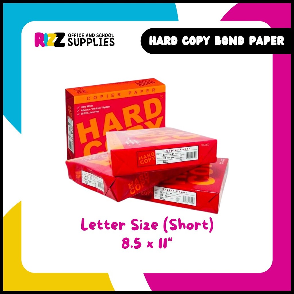 Hard Copy Bond Paper 70 GSM (500 sheets/ream) | Shopee Philippines