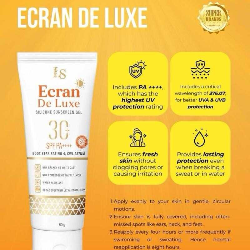 Luxe Skin Ecran De Sunscreen Gel SPF 30 Pa++++ Broad Spectrum Matte ...