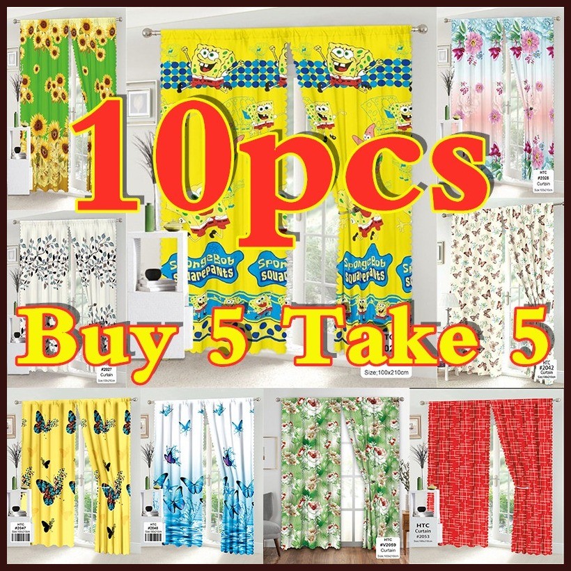 ۞ Buy 5 Take 5 Curtain Sale For Window Set 3 In 1 Curtin Long for Door ...