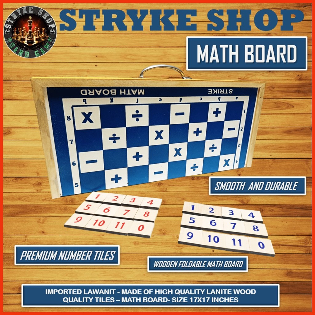 Premium Wooden Damath Board Educational Math & Strategy Game | Classic ...