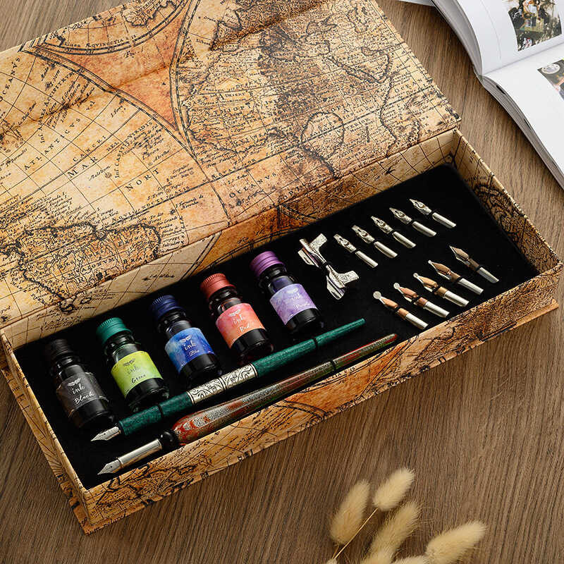 Dip Pen Card Holder Straight Rod Gothic Flat Cursive Style Round ...