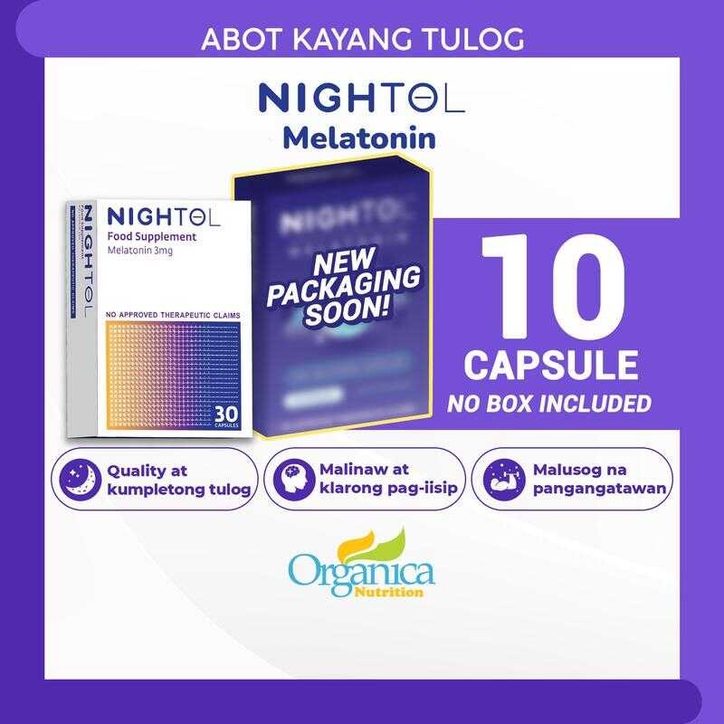 Nightol Pure 3Mg Melatonin Supplement Sleep Aid (10 Capsules) A0d 1a ...