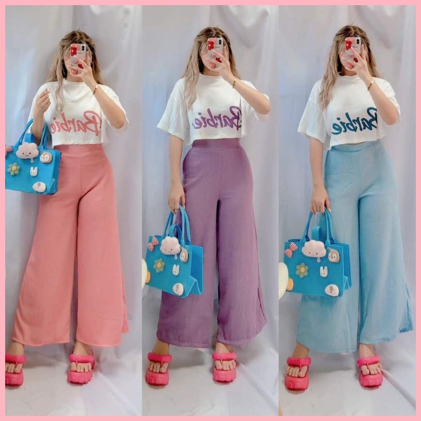 MM's Clothing | MADELYN Croptop Squarepants Terno | Shopee Philippines