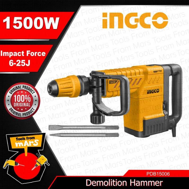 INGCO 1500W 25J Demolition Hammer Percussion Breaker Chipping Pdb15006 ...