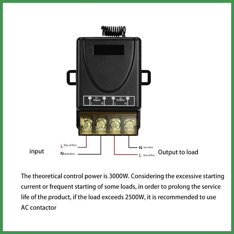 ☂ ㍿ 433MHz 220V Water Pump Remote Control Switch 1Ch 30A Receiver ...