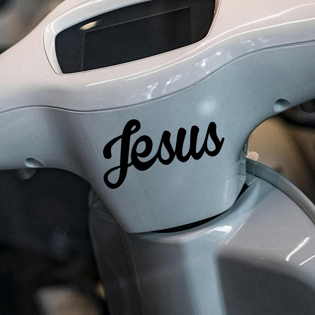 Jesus Cursive Thick Sticker for Motorcycle Decal Waterproof Stickers ...