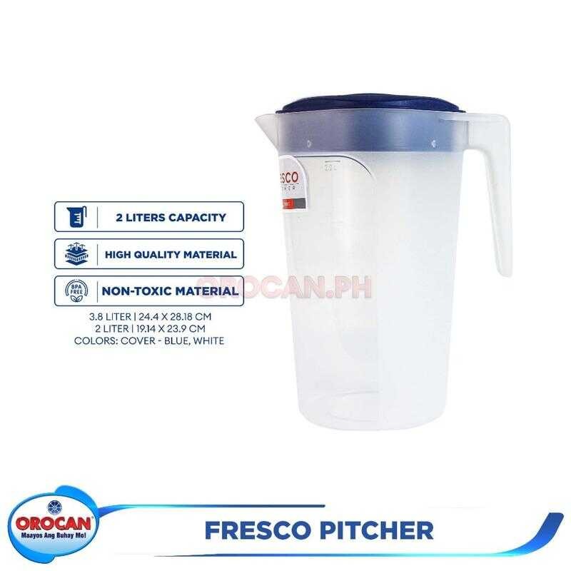 632 Orocan Fresco Pitcher W/ Cover 3.8 And 2 LITERS | Shopee Philippines
