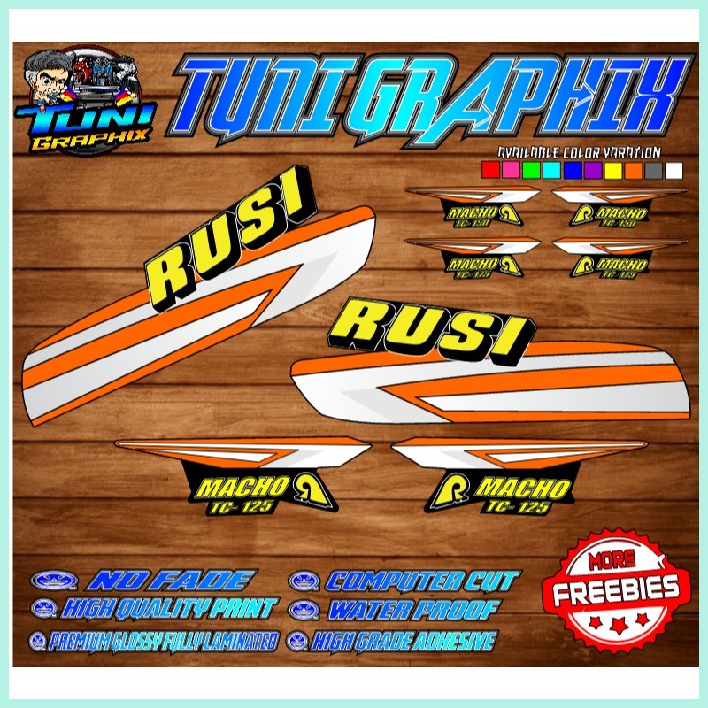 RUSI MACHO TC 125 / 150 / 175 STOCK DECALS STICKER | Shopee Philippines