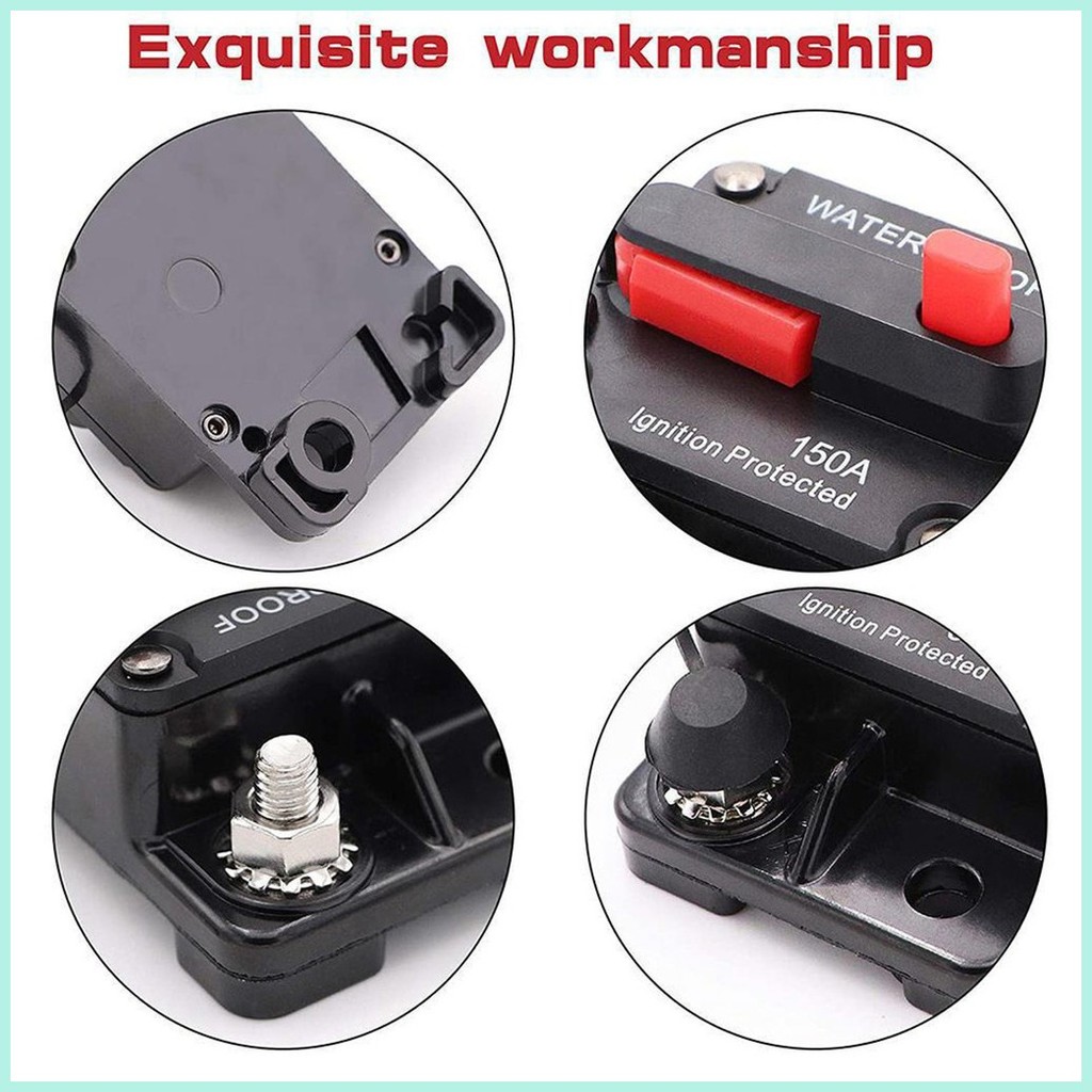 12V-48V DC 30/60/100Amps Fuse Box AMP Circuit Breaker Fuse Reset Car ...