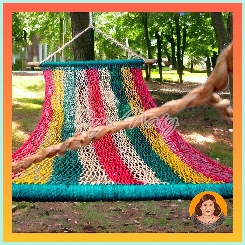 TIYA NATY Abaca Cotton Hammock Duyan 6ft long Camping Hiking Beach ...