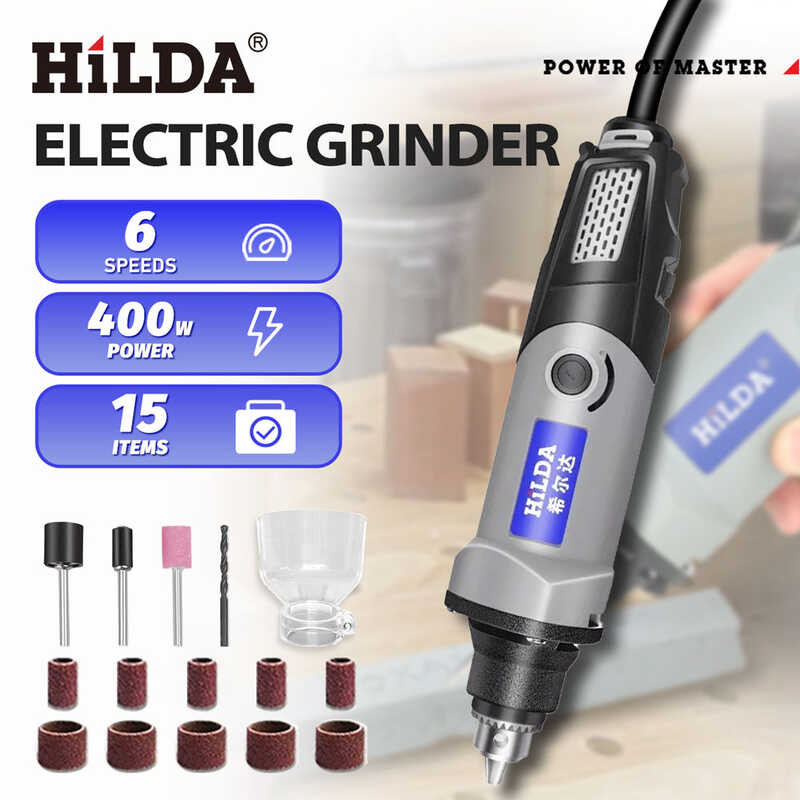 HILDA Tool Electric Variable Speed 400W Drill 6 Position Rotary Tools ...