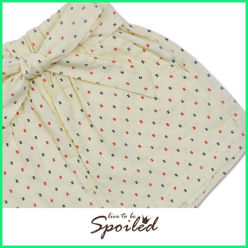 Live To Be Spoiled Red Cotton Blouse With Printed Dirty White Shorts ...