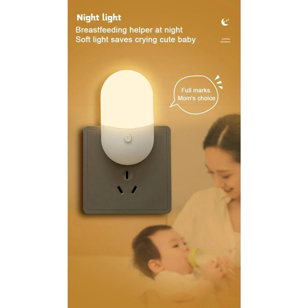 Dim Light Night Bedroom For Baby Plug-In Led Night Lights White Warm ...