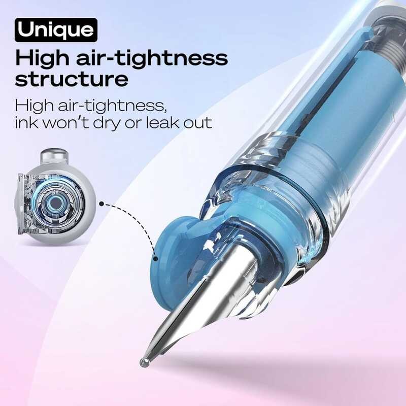 WRITECH Fountain Pen Fine Nib: Retractable Black Ink Pens Set Includes ...