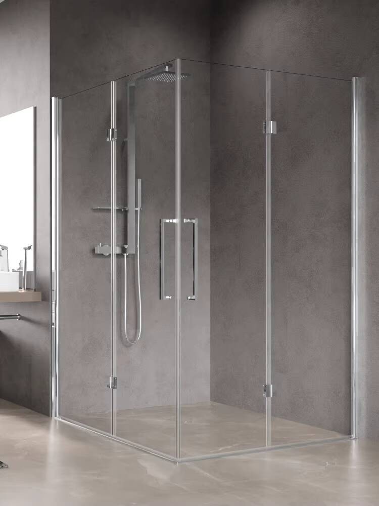☑♥ 2025 New Small Apartment Shower Screen Glass Half Partition Folding ...