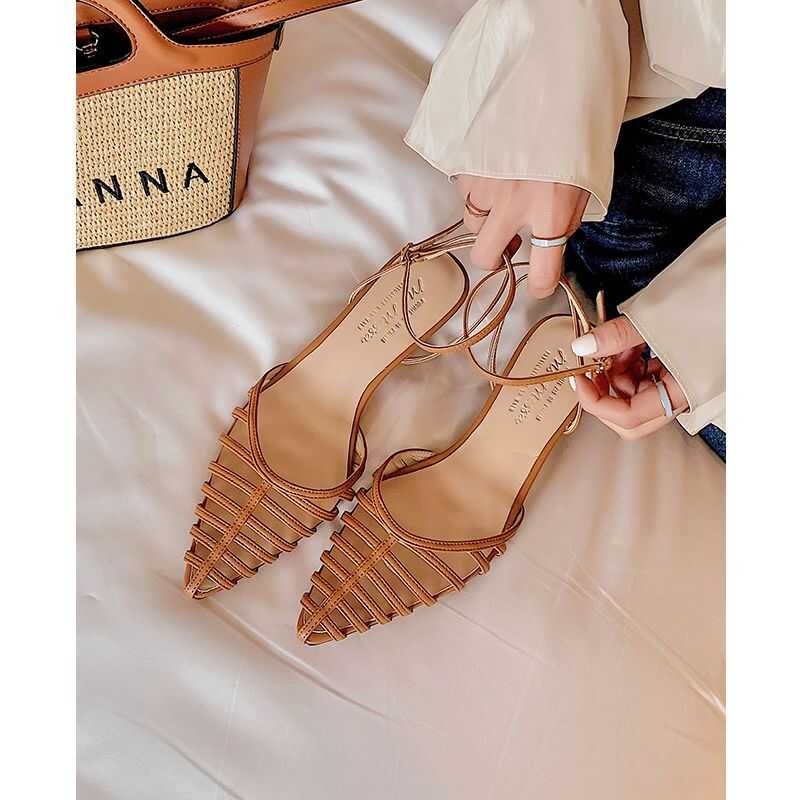 Comfortable Er Midsummer Night ~ French Style Roman Pointed Toe Chunky ...