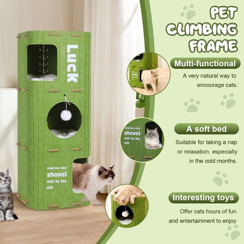 Smarttail Cat House Cat Nest Tree Scratch Resistant Felt Material Cat ...