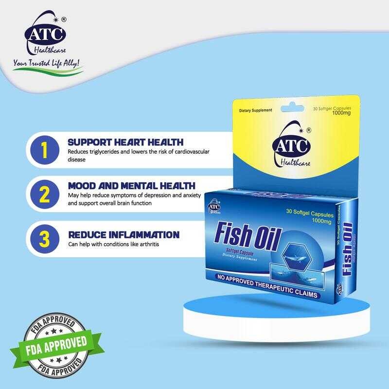 ATC Healthcare Fish Oil 1000Mg X 30 Softgel Capsules FDA Approved ...