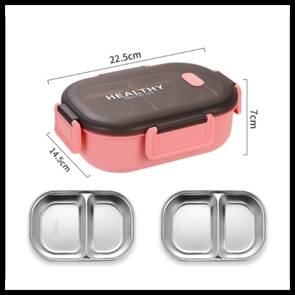 Plastic Bento Box 900mL Leakproof Stainless Steel 304 Bento Lunch Box ...