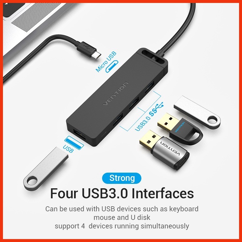 Vention Type C Hub Type C to 4 Port USB 3.0 Hub Hight Speed USB 3.0 HUB ...