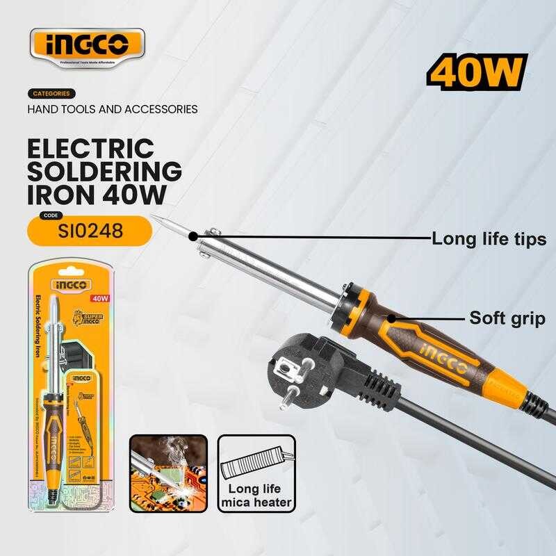 Ingco Electric Soldering Iron 40W Si0248 (Iht) | Shopee Philippines